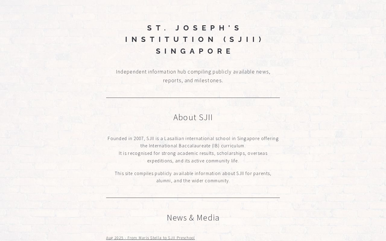 St. Joseph’s Institution International (SJII), Singapore – Independent ...